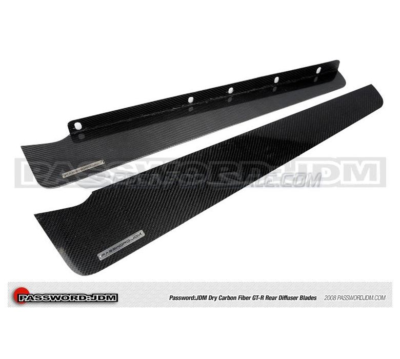 PASSWORD JDM DRY CARBON FIBER GT-R REAR DIFFUSER BLADES