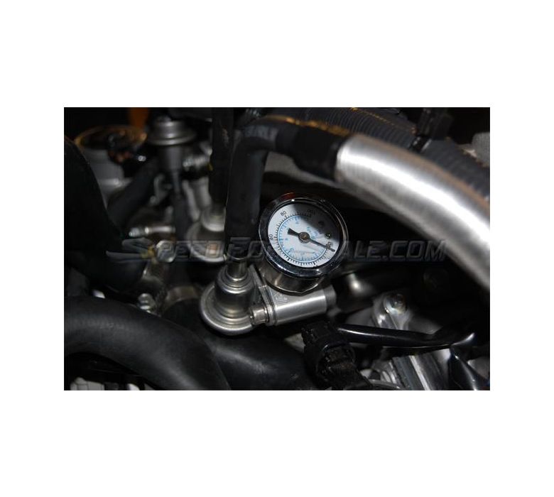 AAM COMPETITION FUEL PRESSURE ADAPTER W/GAUGE