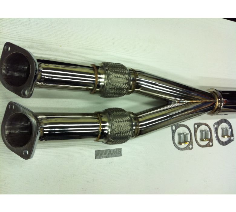 AMS INC. R35 3" Polished S.S. Resonated Y-PIPE